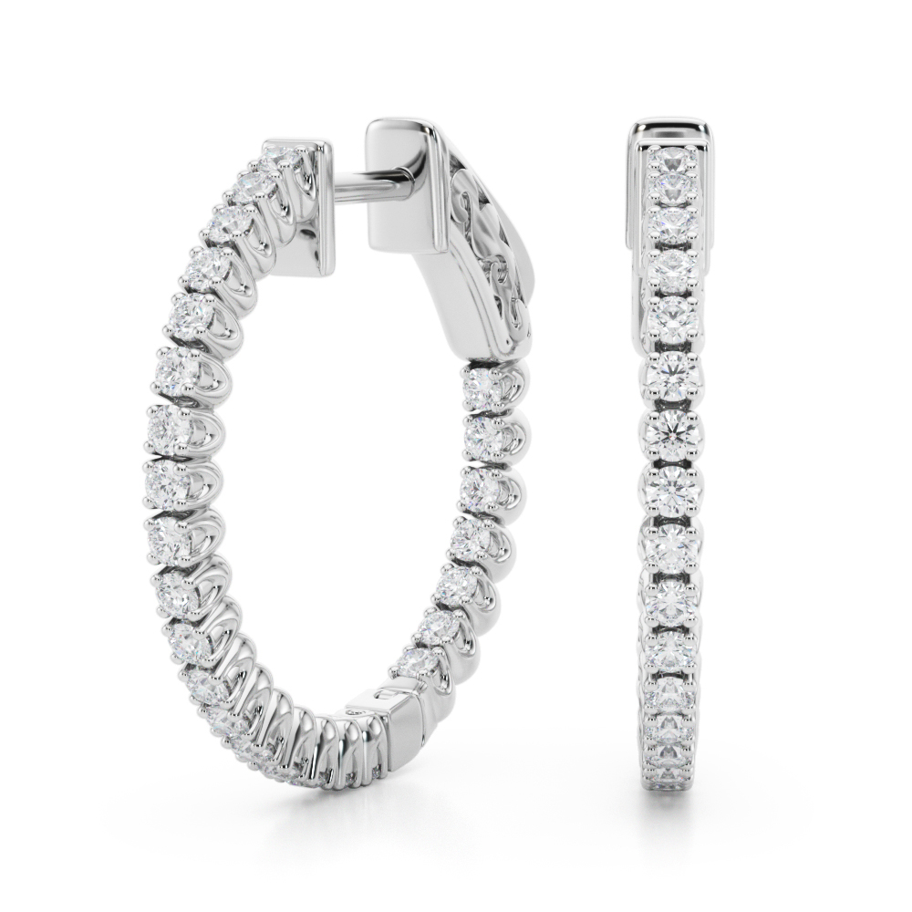 Classic Inside-Out Pavé Lab Diamond Hoop Earrings (1/2 ct. tw.) - 14K ...