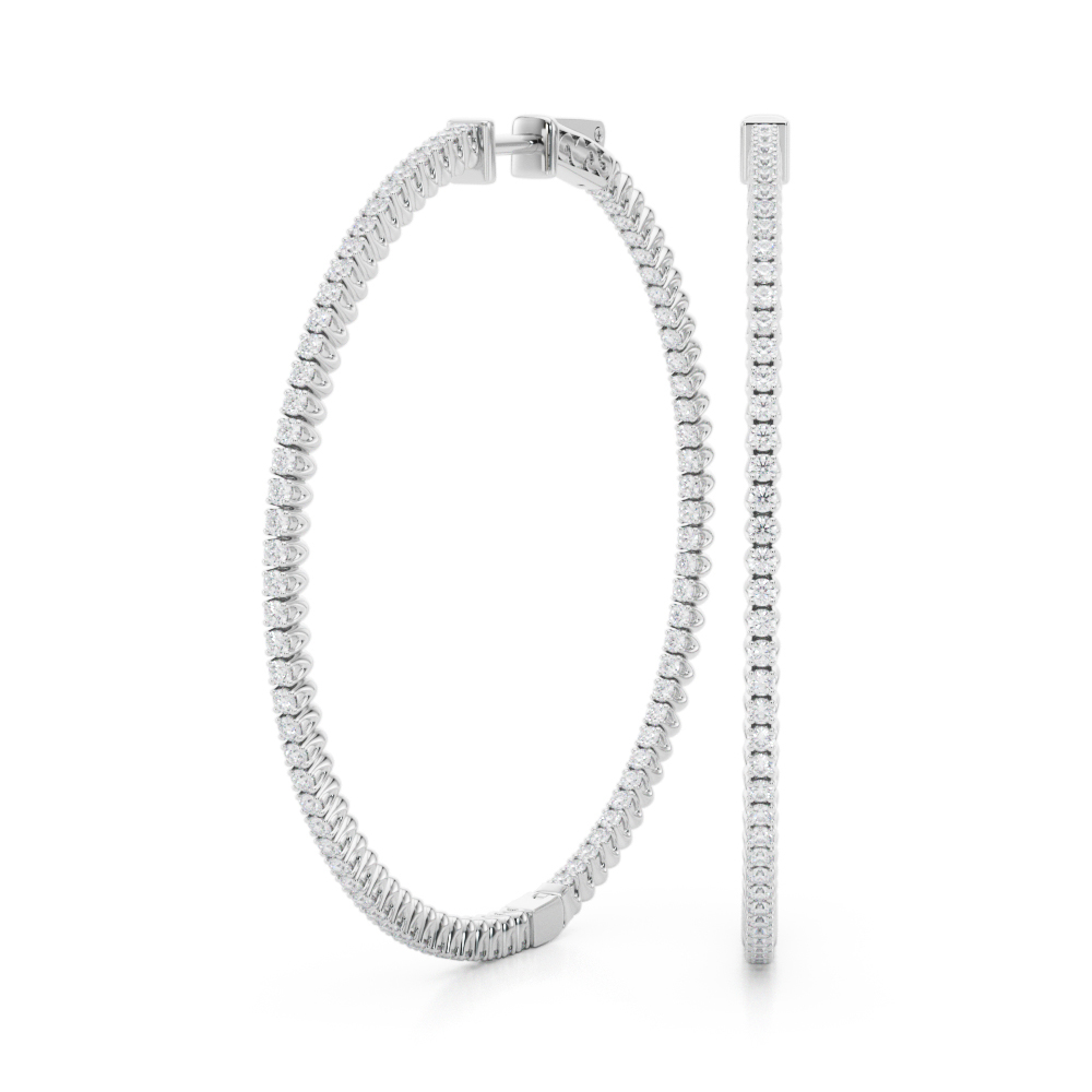 Classic Inside-Out Pavé Diamond Hoop Earrings (1 1/2 ct. tw.) - 14K ...