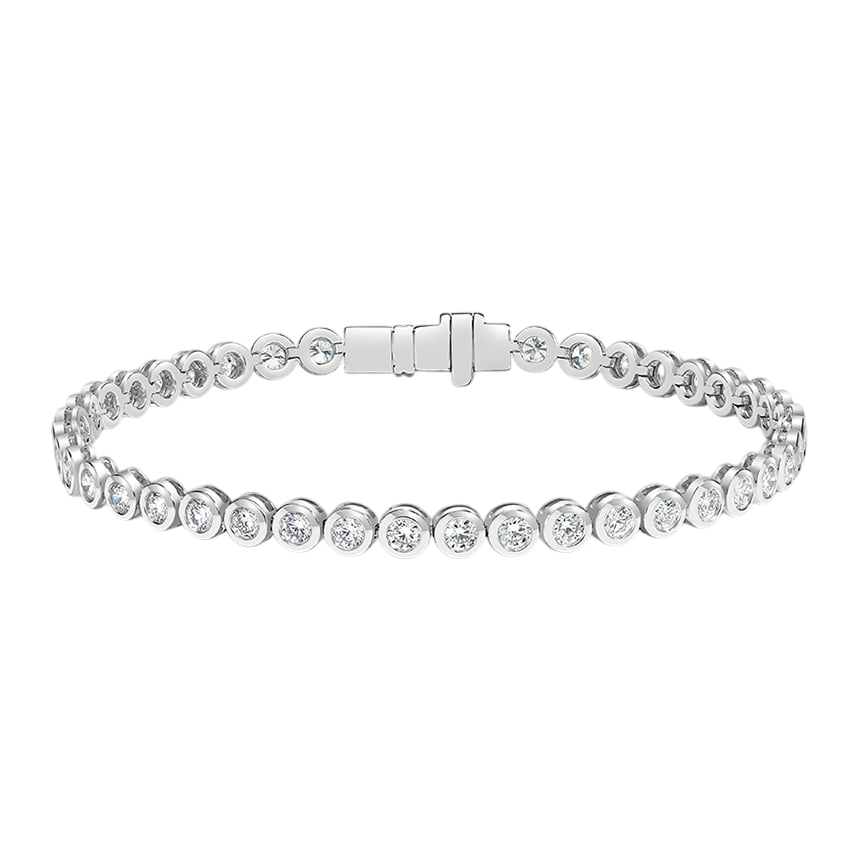 Round Lab Diamond Bezel Bracelet (5 ct. tw.) - 14K White Gold