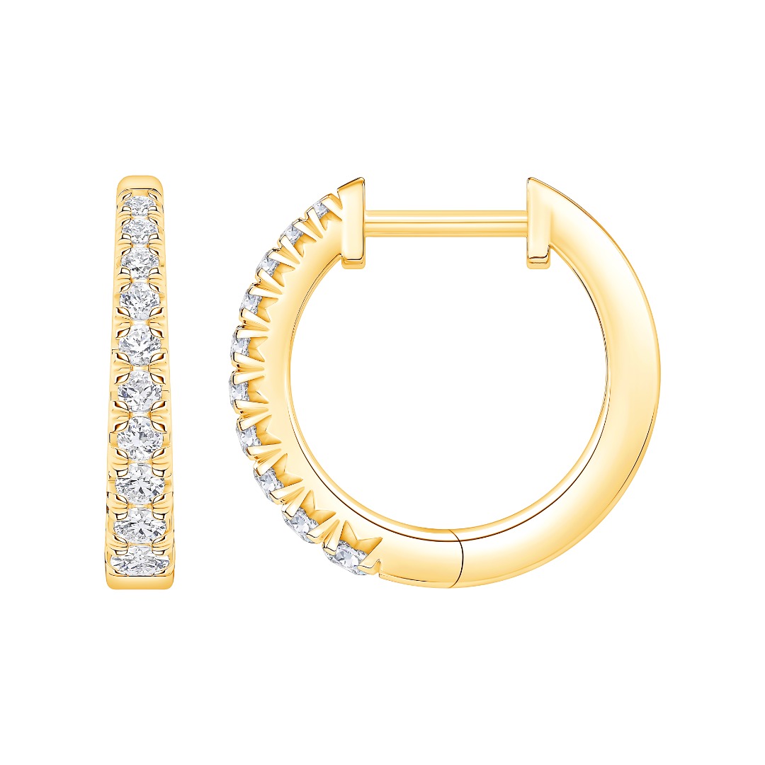 Graduated Lab Diamond Hoops - 14K Yellow Gold