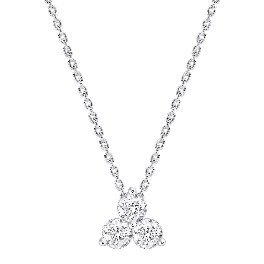 Trio Lab Diamond Pendant (2/5 ct. tw.) - 14K White Gold