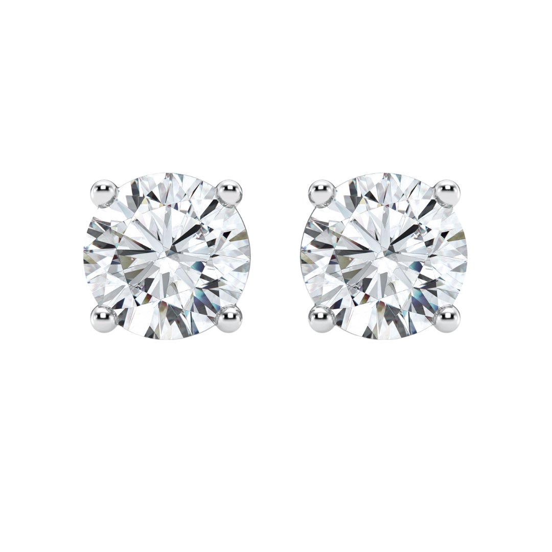Lab Diamond Stud Earrings (4 ct. tw.) - 14K White Gold