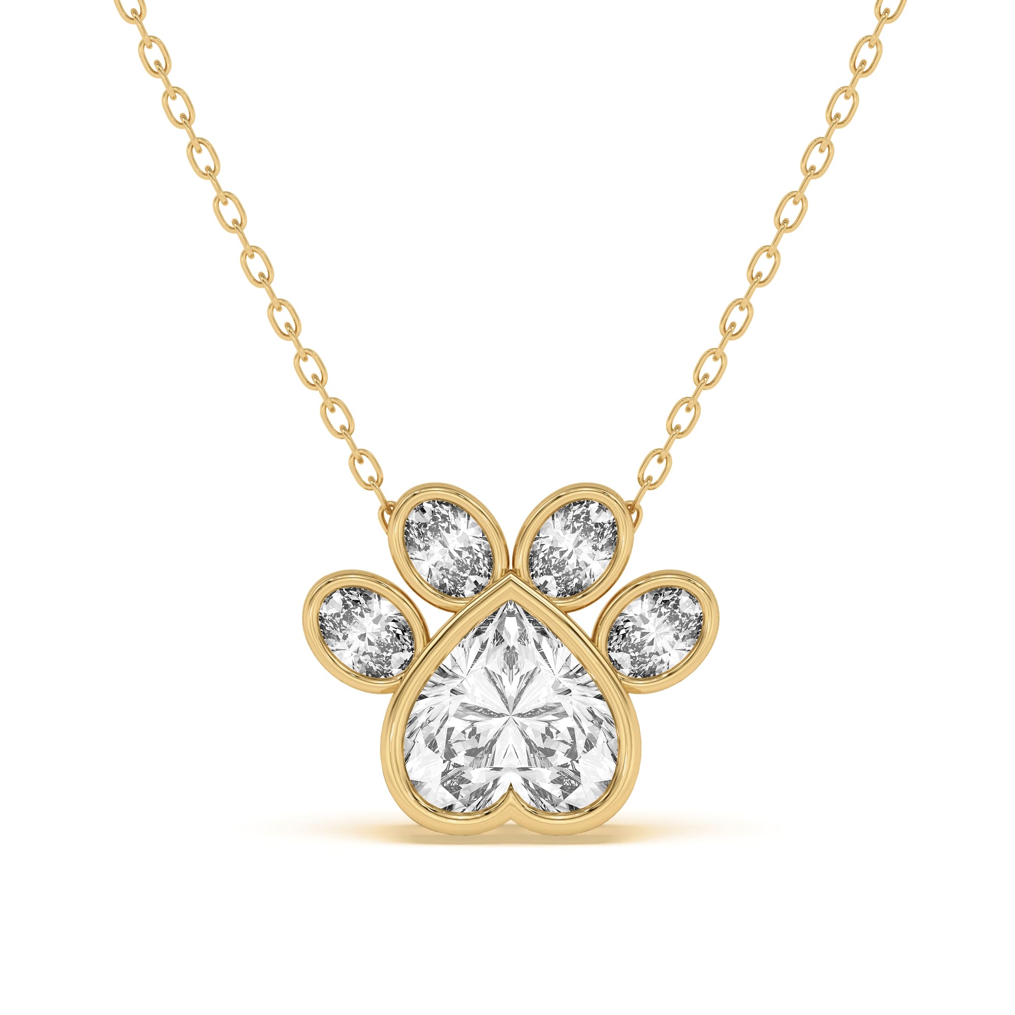 Bella Paw Lab Necklace (2 ct. tw.) - 14K Yellow Gold